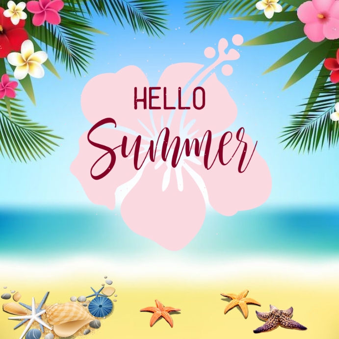 Plantilla de Beach Hello Summer | PosterMyWall