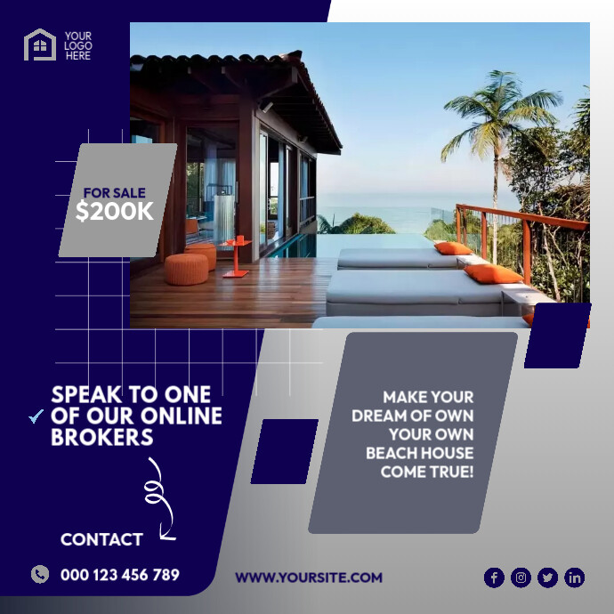 beach house ad Template | PosterMyWall