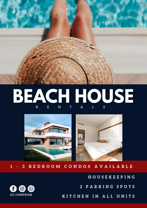Beach House Rental Template | PosterMyWall