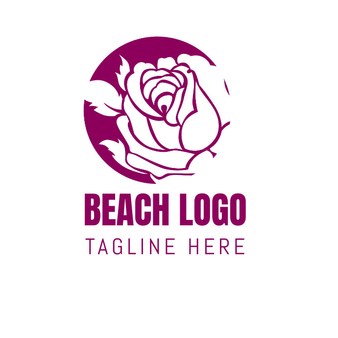 BEACH LOGO, Beach rose Logo Flower Template | PosterMyWall