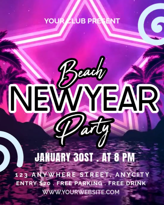 beach new year party Template | PosterMyWall