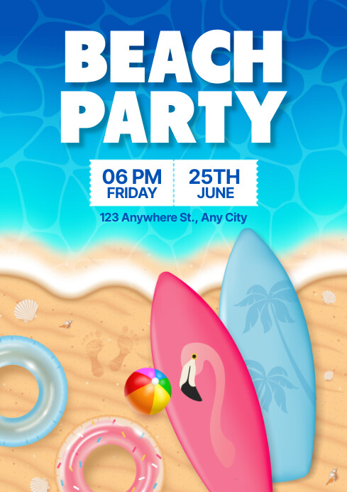 Beach Night Party Template | PosterMyWall