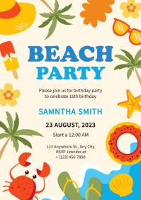 Beach Party A4 Template | PosterMyWall