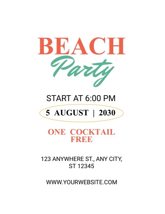 Beach Party Ads Template | PosterMyWall