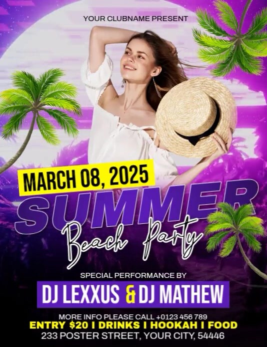 Beach Party Ads Template | PosterMyWall
