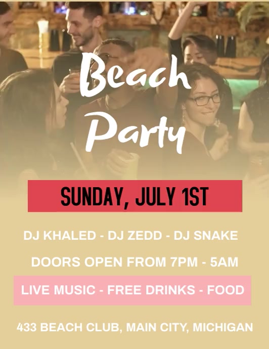 BEACH PARTY Template | PosterMyWall