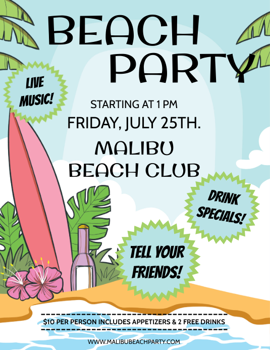 BEACH PARTY Template | PosterMyWall