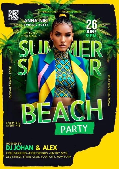 BEACH PARTY Template | PosterMyWall