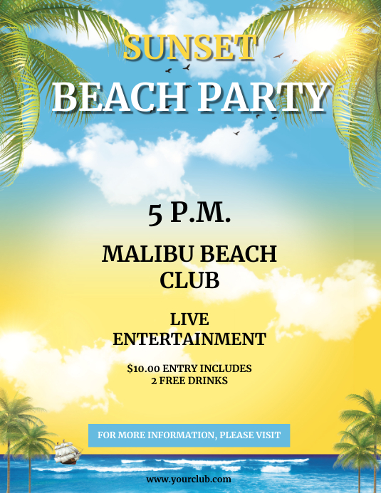 BEACH PARTY Template | PosterMyWall