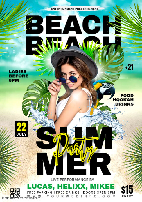 BEACH PARTY Template | PosterMyWall
