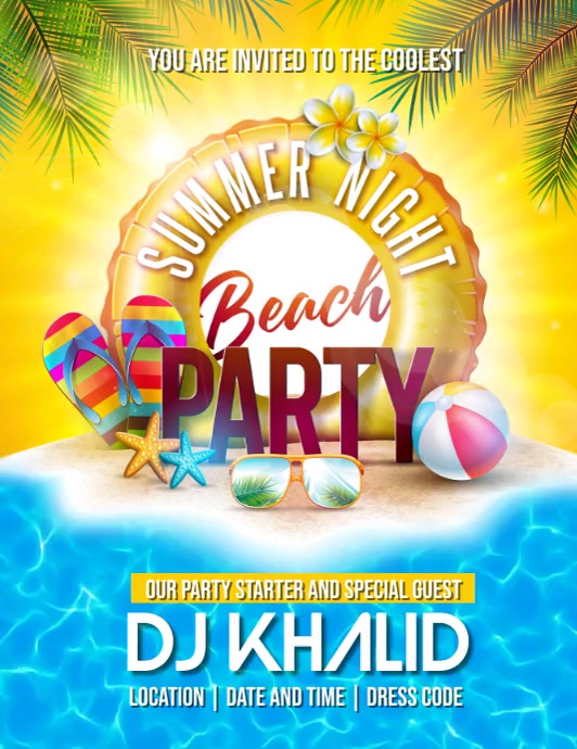 Beach Party Template | PosterMyWall