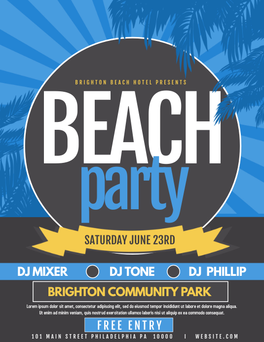 Beach Party Template | PosterMyWall