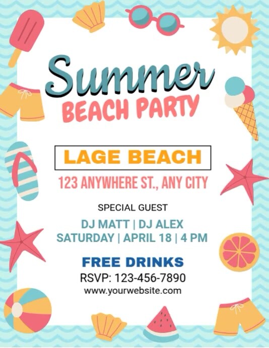 Beach Party Template | PosterMyWall