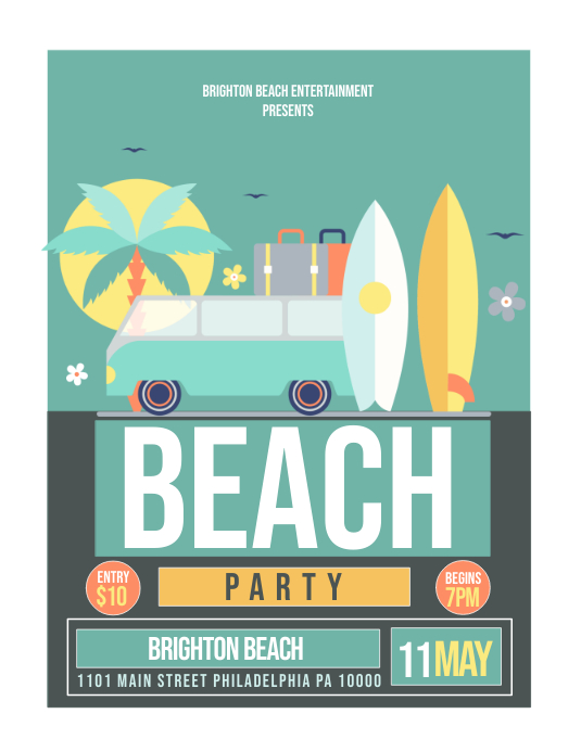 Beach Party Template | PosterMyWall
