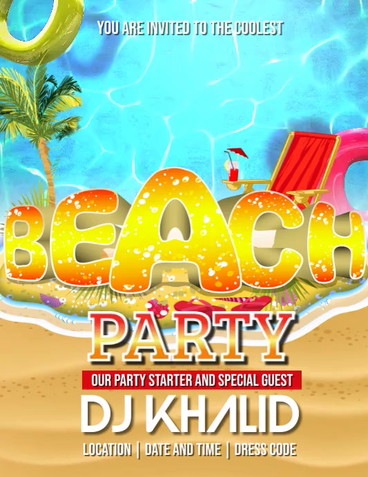 Beach Party Template | PosterMyWall
