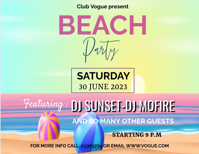 Beach party Template | PosterMyWall