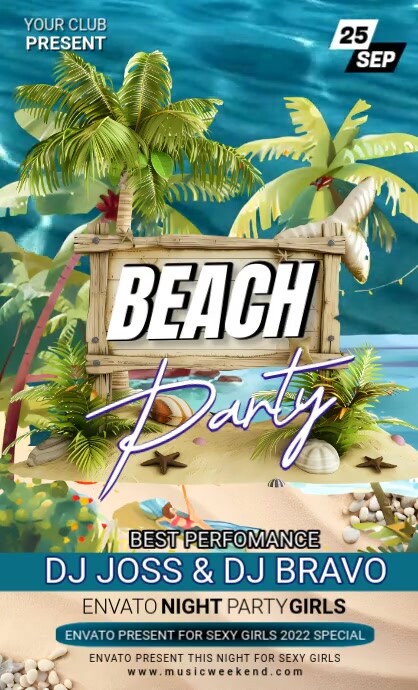 beach party Template | PosterMyWall