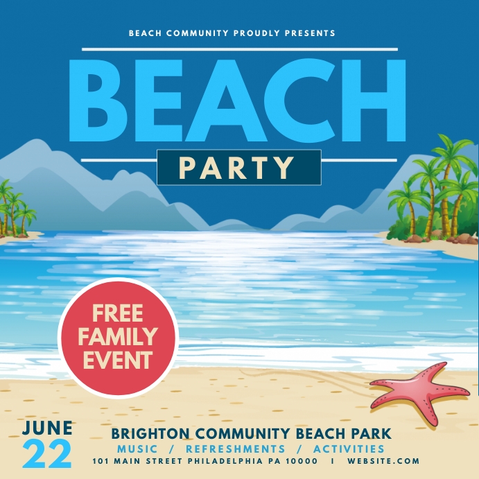 Beach Party Template | PosterMyWall