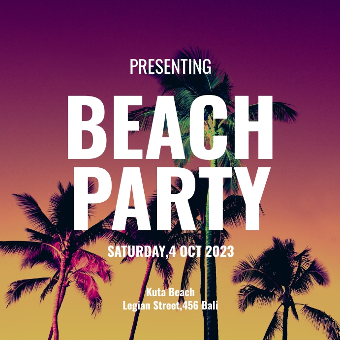 Beach Party Template | PosterMyWall