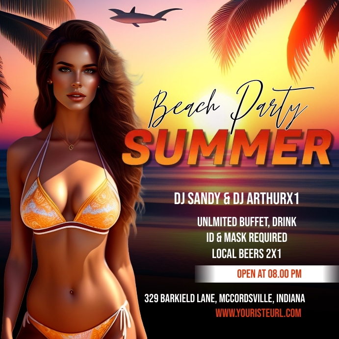 Beach Party Event Template | PosterMyWall