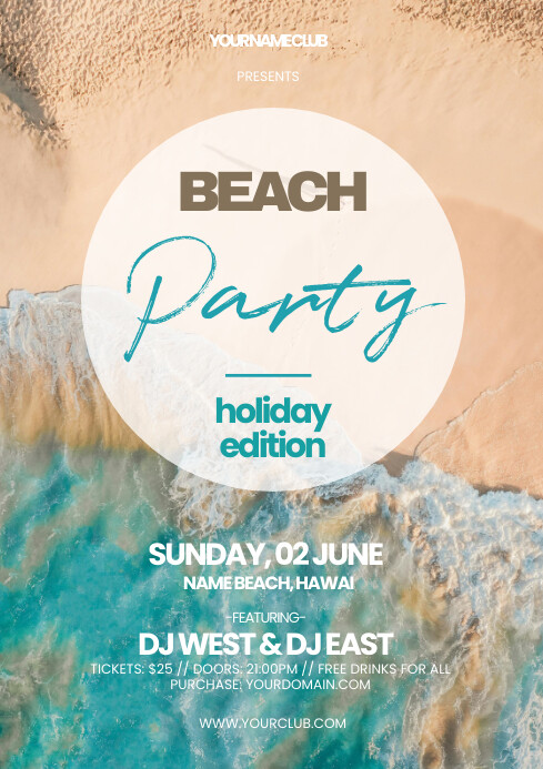 Plantilla de Beach Party Event Poster Flyer Template | PosterMyWall