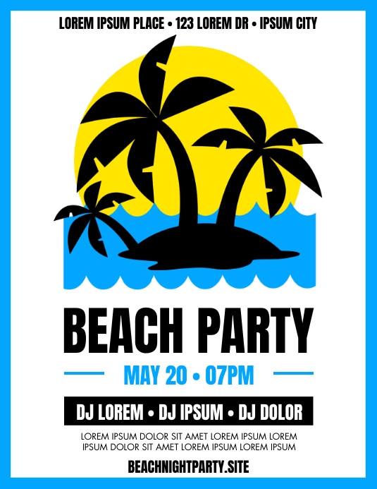 BEACH PARTY FLYER (2) Template | PosterMyWall
