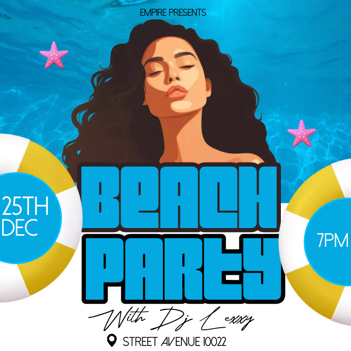 beach party flyer Template | PosterMyWall