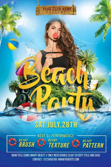Beach Party Flyer / Poster Template | PosterMyWall