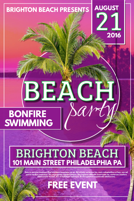 Beach Party Template | PosterMyWall