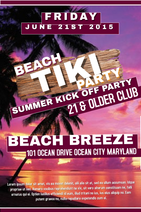 Beach Party Template | PosterMyWall
