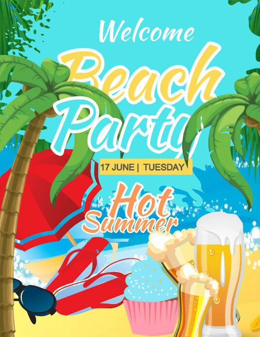 Plantilla de Beach party flyer template | PosterMyWall