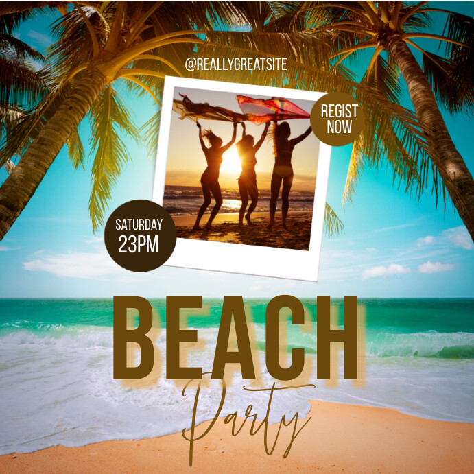 Beach Party Instagram Post Template | PosterMyWall