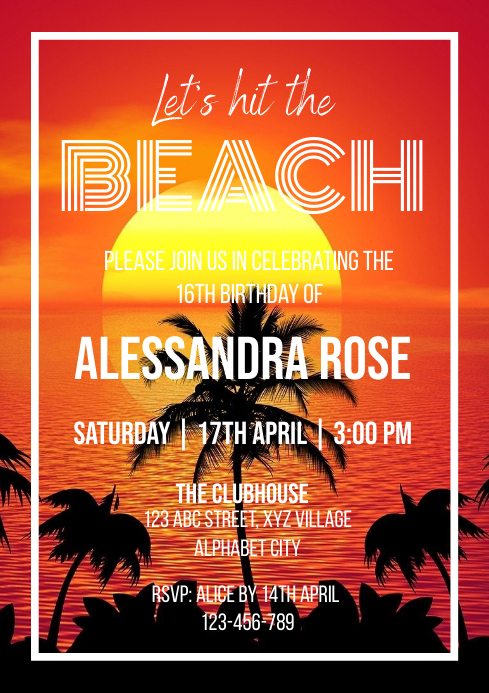 Beach Party Invitation Template | PosterMyWall