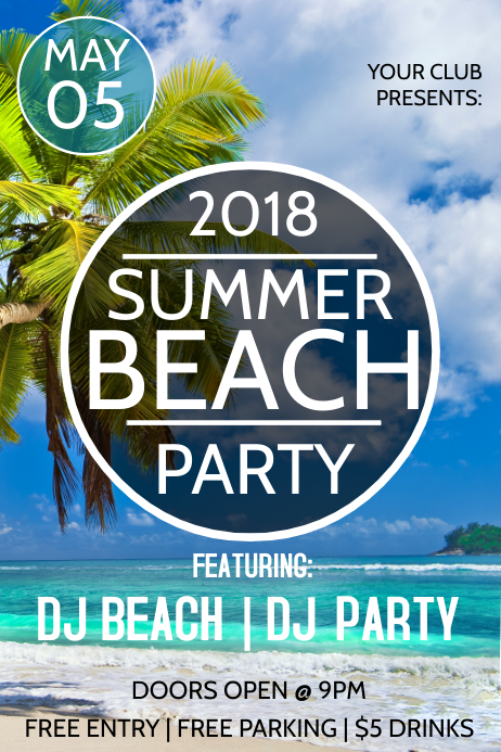 Beach Party Poster Template PosterMyWall Beach Party Poster Template PosterMyWall