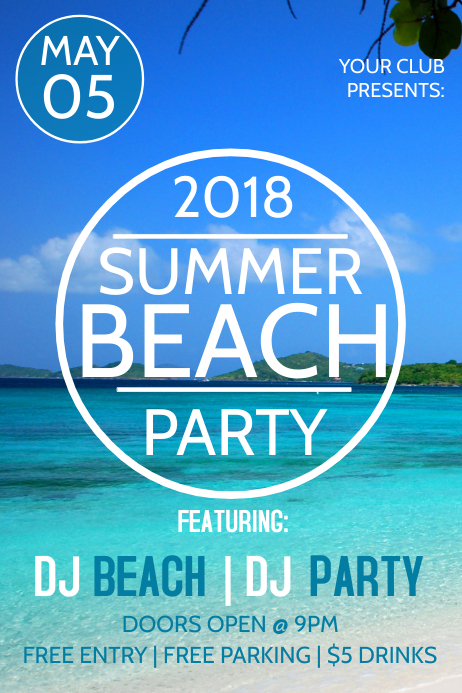 Beach Party Poster Template | PosterMyWall