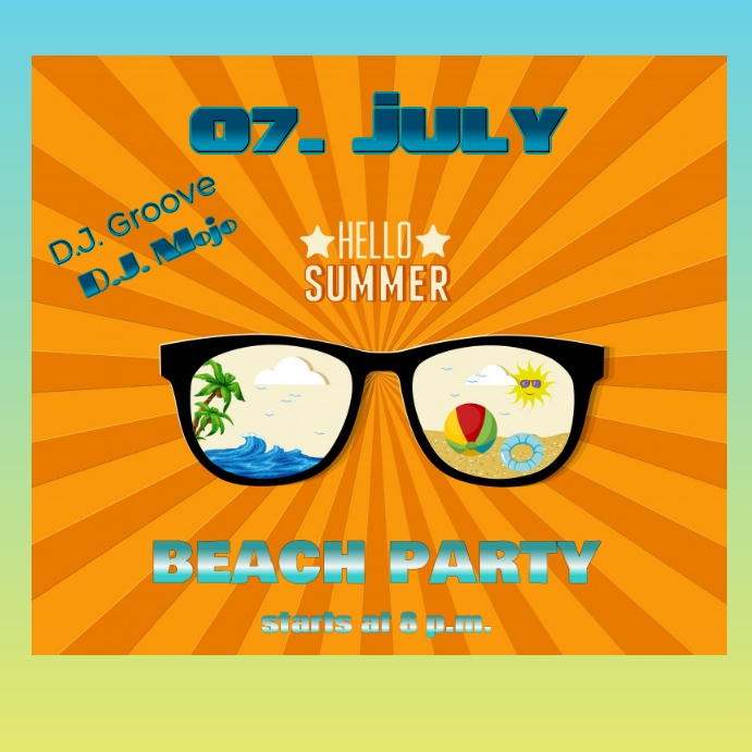 beach party poster Template | PosterMyWall