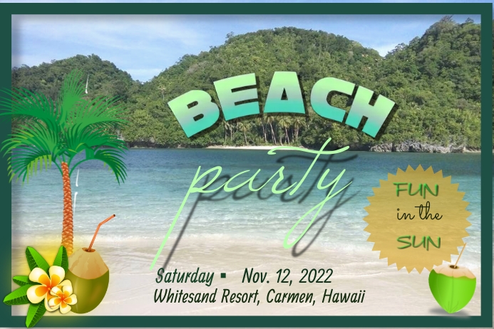 Beach party poster template | PosterMyWall