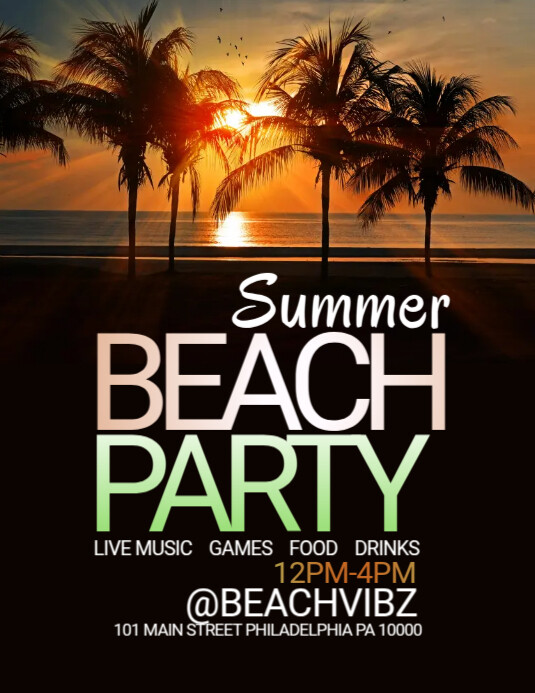 Copy Of Beach Party PosterMyWall Copy Of Beach Party PosterMyWall