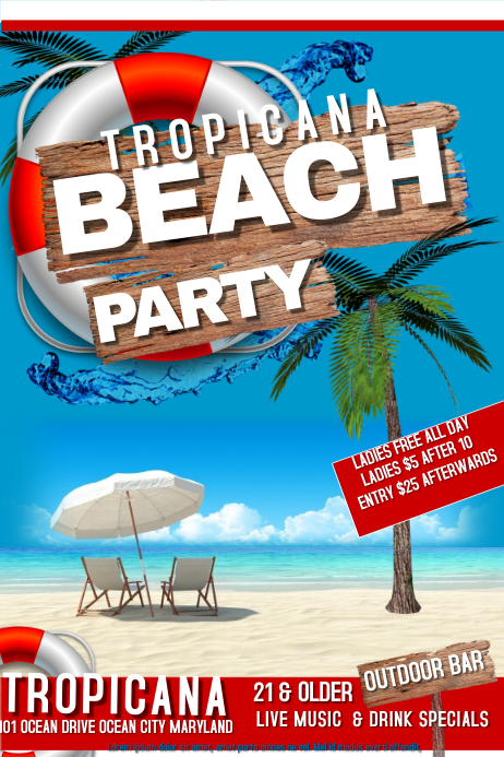 Beach Party Template PosterMyWall beach-party-template-postermywall