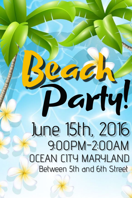 BEACH PARTY Template | PosterMyWall