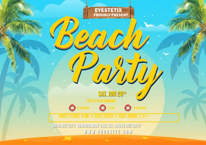 Beach Party Templates | PosterMyWall