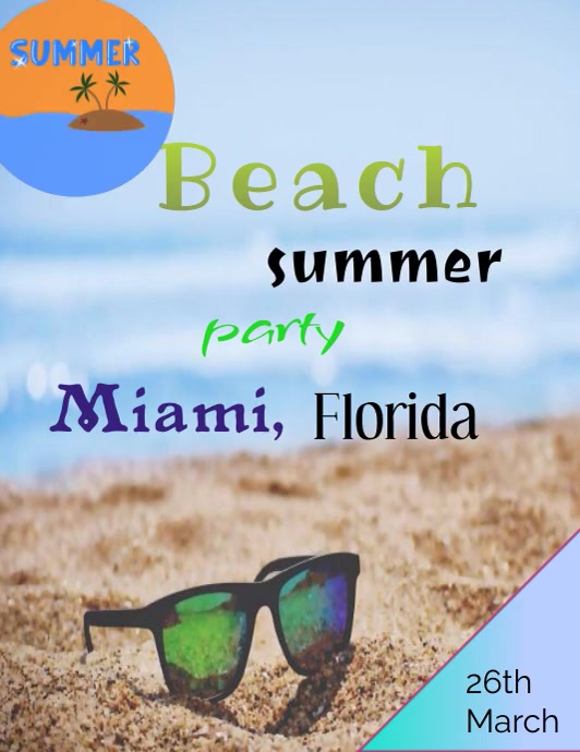 Beach poster ad video Template | PosterMyWall
