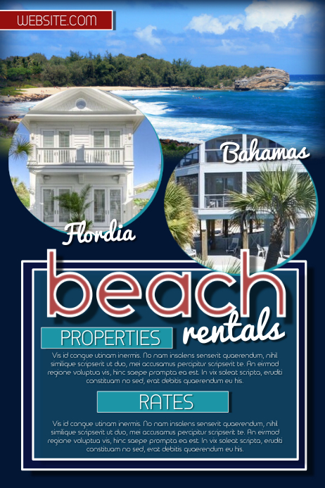 Beach Rentals Template | PosterMyWall