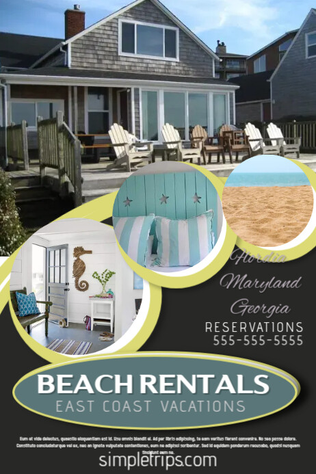 Beach Rentals Template | PosterMyWall