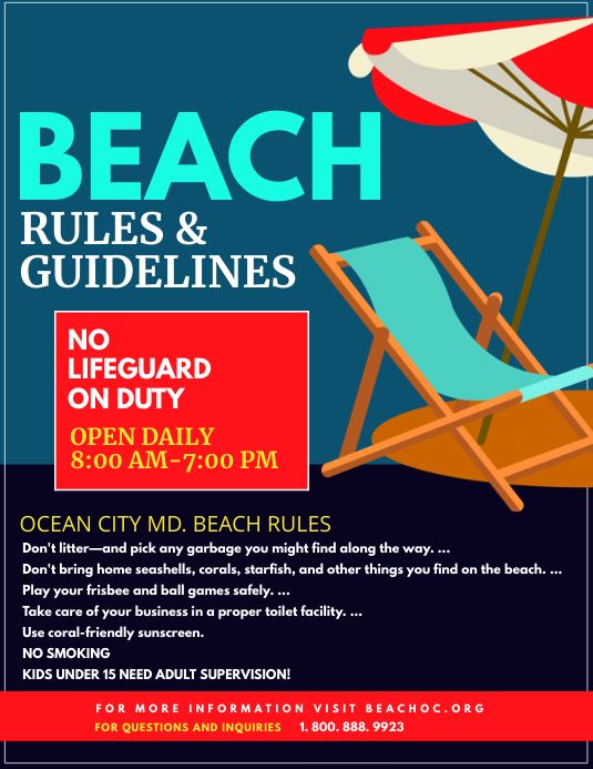 Beach Rules Template | PosterMyWall