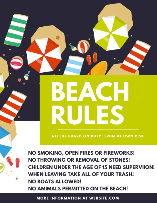 Beach Rules Template | PosterMyWall