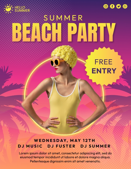 Beach Time Template | PosterMyWall