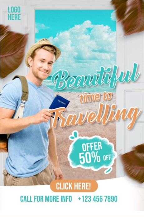 Beach Travel Ads Template | PosterMyWall