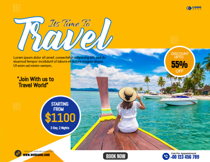 Plantilla de Beach Travel Ads | PosterMyWall