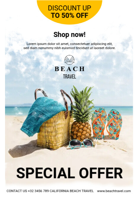 Beach Travel Template | PosterMyWall